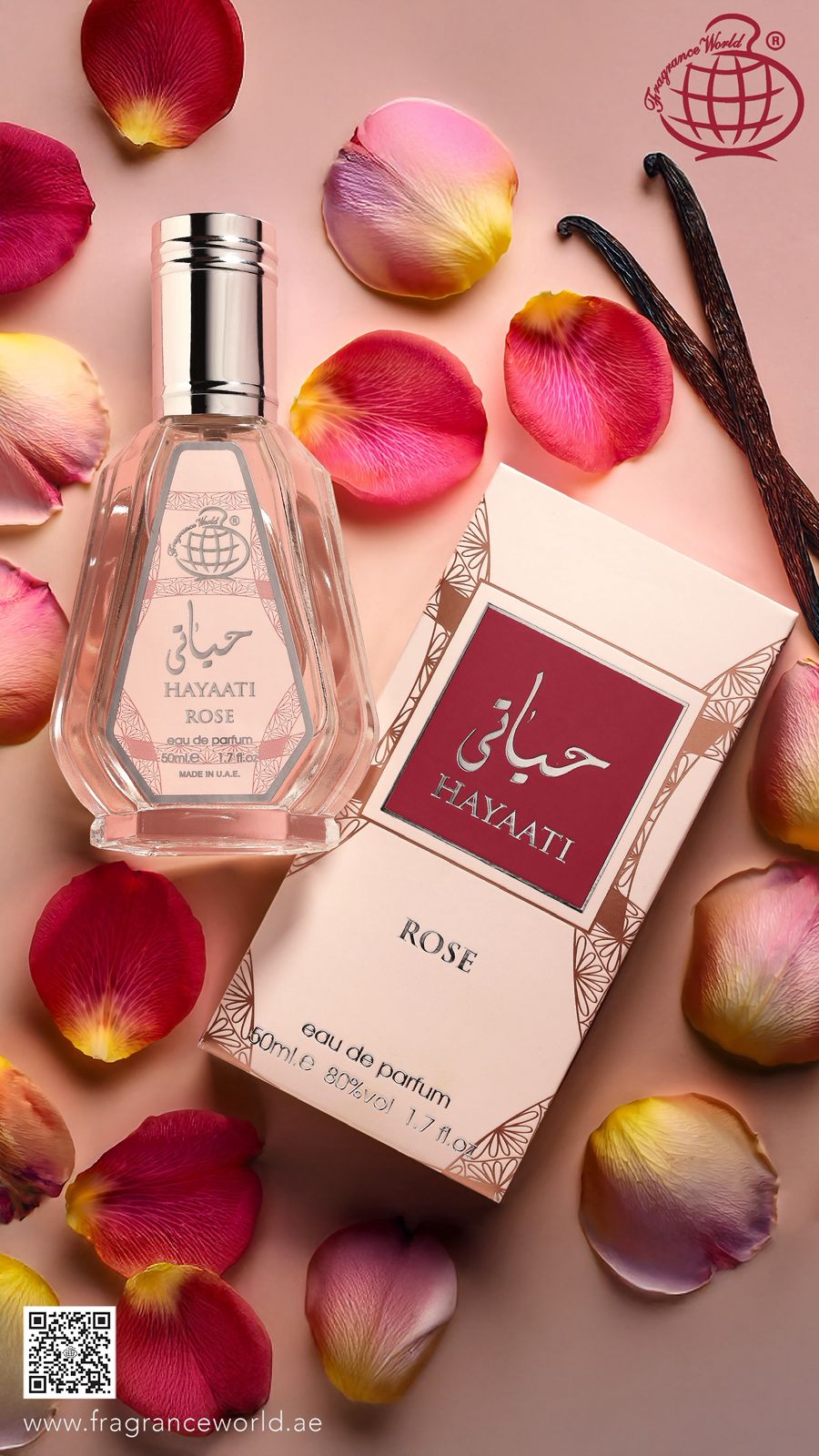 Eau de Parfum Hayaati Rose by Fragrance World, Women, 50 ml - Dubai ...